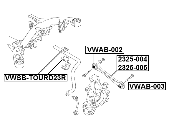 2325-004 Febest REAR LEFT TRANSVERSE LINK 7P0501529 | eBay