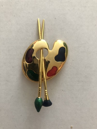 Goldtone Painters Pallet, Pin | eBay
