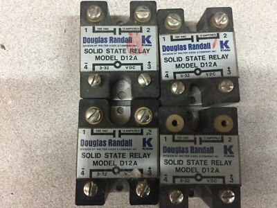 NEW NO BOX (LOT OF 4)DOUGLAS RANDALL SOLID STATE RELAY 120VAC 12 AMPS 3 ...