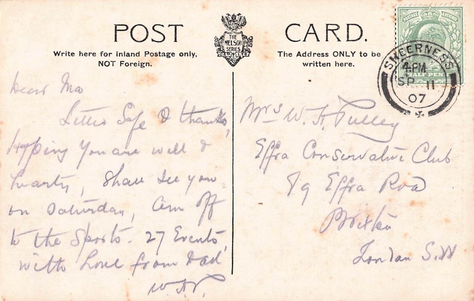 POSTCARD - ROYAL NAVY - KIT INSPECTION - GUNNERY SCHOOL - SHEERNESS ...