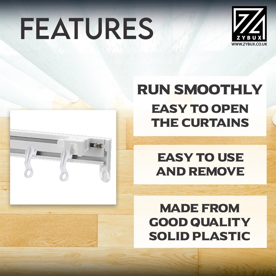 50x Nova Deluxe For Swish Curtain Hooks Runners White Curtain Track ...