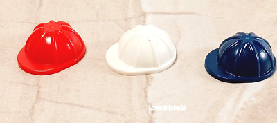 New LEGO Hard Hat Set Lot of 3 Red White Blue AMERICAN Workers Pride ...