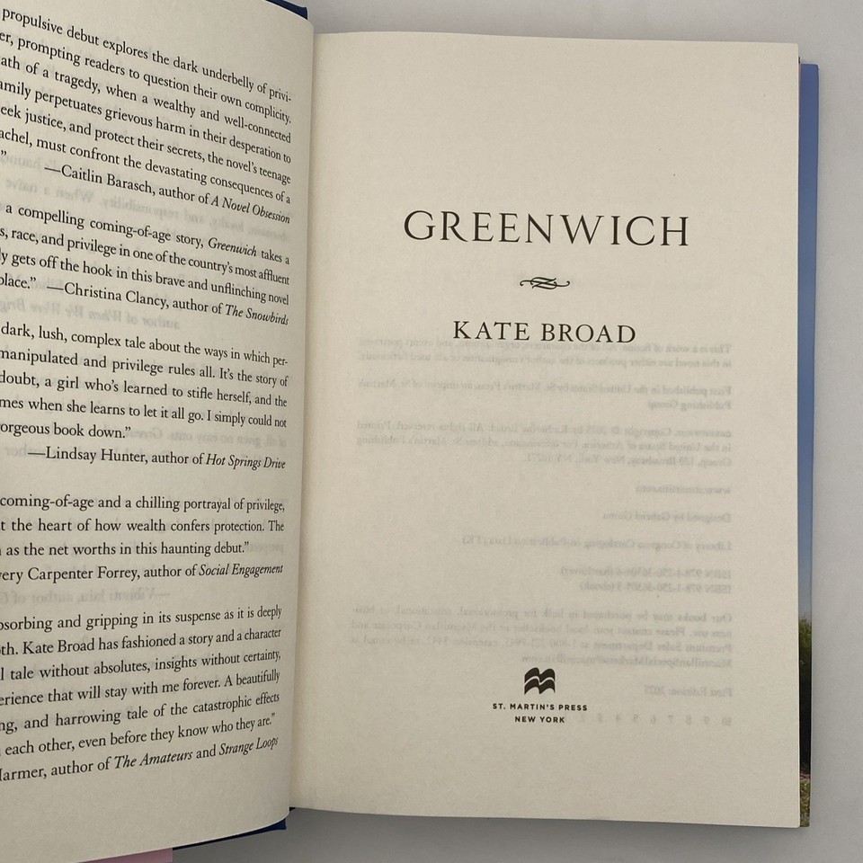Greenwich : A Novel by Kate Broad 2025 Hardcover DJ Summer 1999 ...