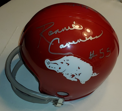 ARKANSAS RAZORBACK 60's RONNIE CAVENESS SIGNED AUTO MINI HELMET "A HOG ...