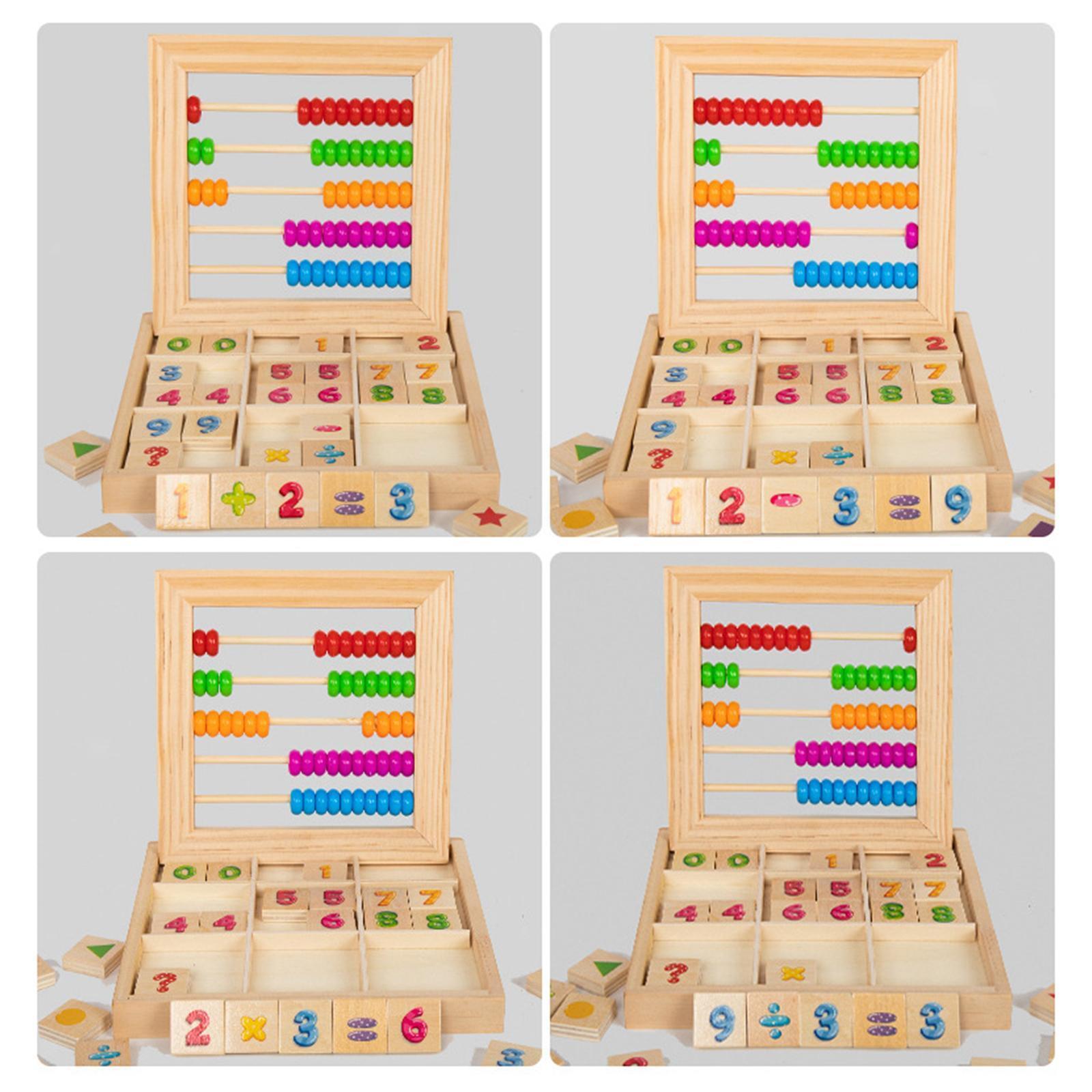 Mathematics Educational Counting Colorful Beads Wooden Abacus for Age 3 ...