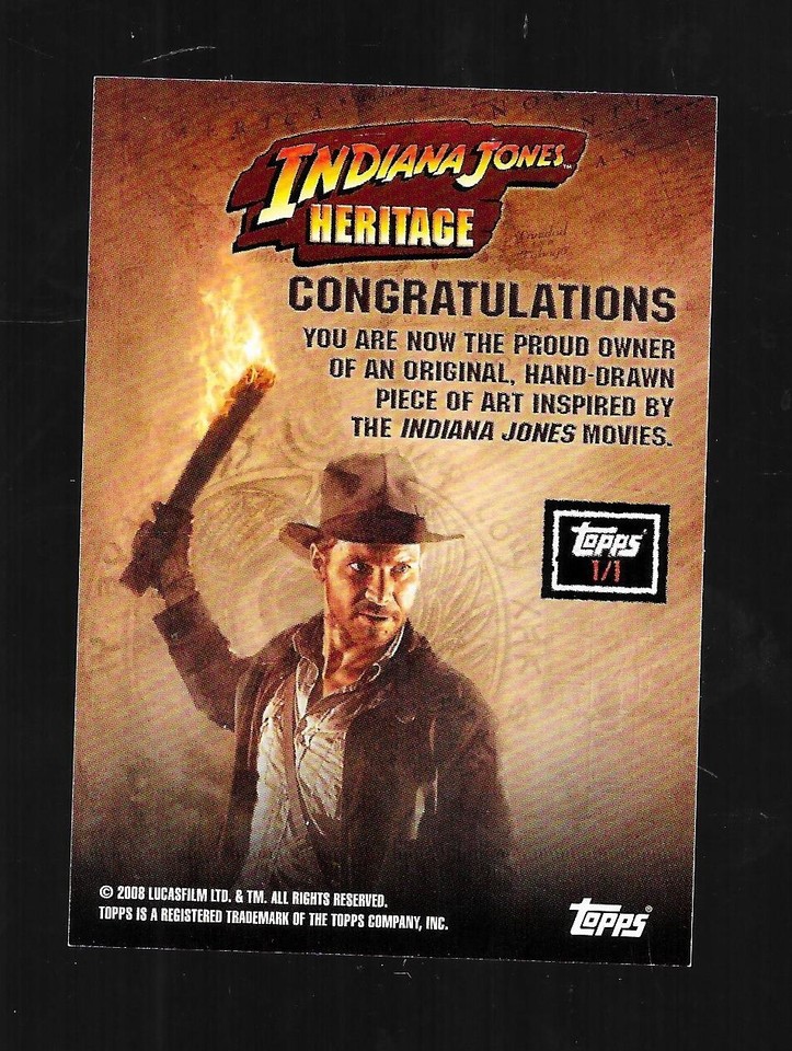 Indiana Jones Heritage 2008 sketch card Mark Propst ON GUARD PENCIL | eBay
