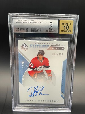 Drake Batherson SP Authentic /999 Future Watch Autograph BGS Graded 9 ...