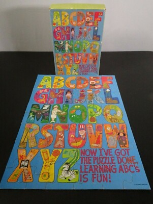 Vtg Springbok Children's Puzzle "Alphabet Fun" / 48 pcs Complete 12"x17 ...