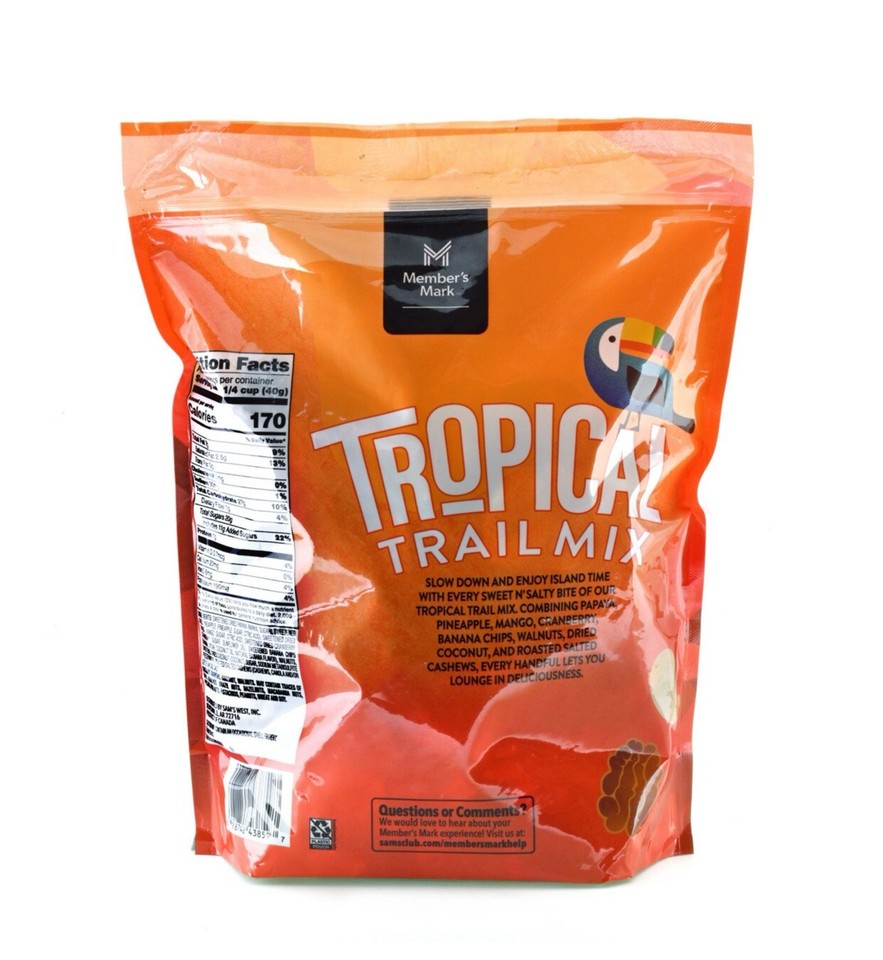 Member's Mark 48Oz Tropical Trail Mix Healthy Nuts Fun Seeds Happy Bulk ...