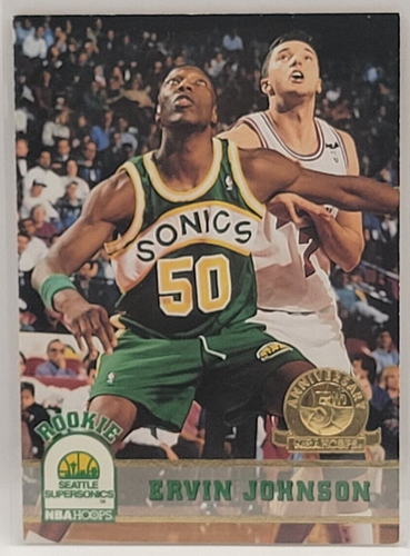 93-94 NBA Hoops Ervin Johnson 5th Anniversary Gold Parallel Rookie Card (Sonics) | eBay