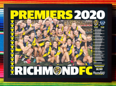 Framed 2020 RICHMOND TIGERS AFL Premiers Poster - 62cm x 44.5cm x 3cm ...
