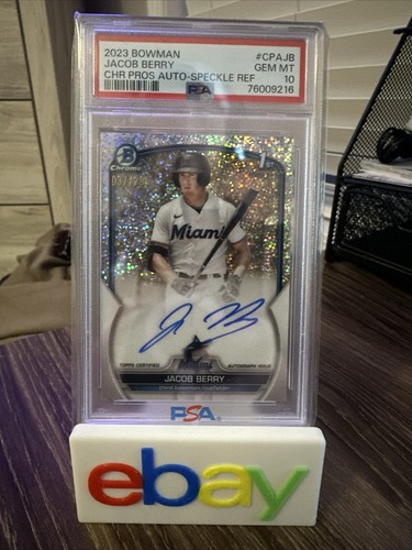 2023 Jacob Berry Bowman Chrome Autographs Speckle Refractor /299 PSA 10 ...