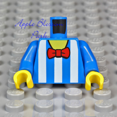 NEW Lego Juggler MINIFIG BLUE TORSO w/White Stripe Boy Shirt Red Bow ...