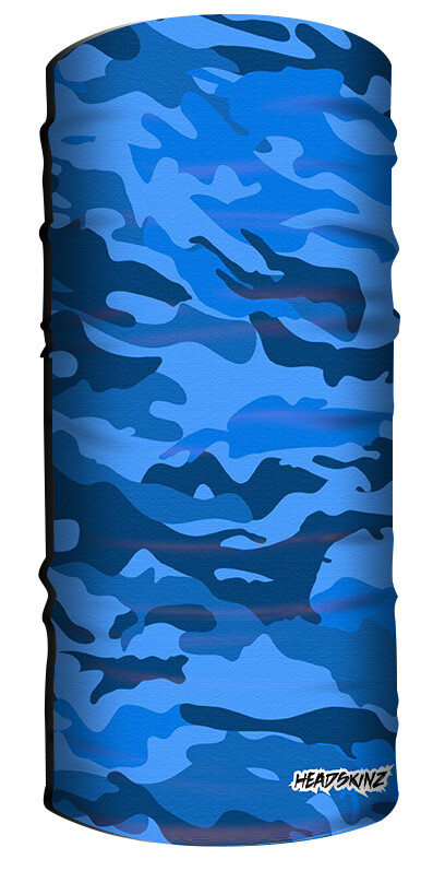 BLUE CAMO: Neck Gaiter Snood Bandana Head Tube Face Sock Mask Shield ...