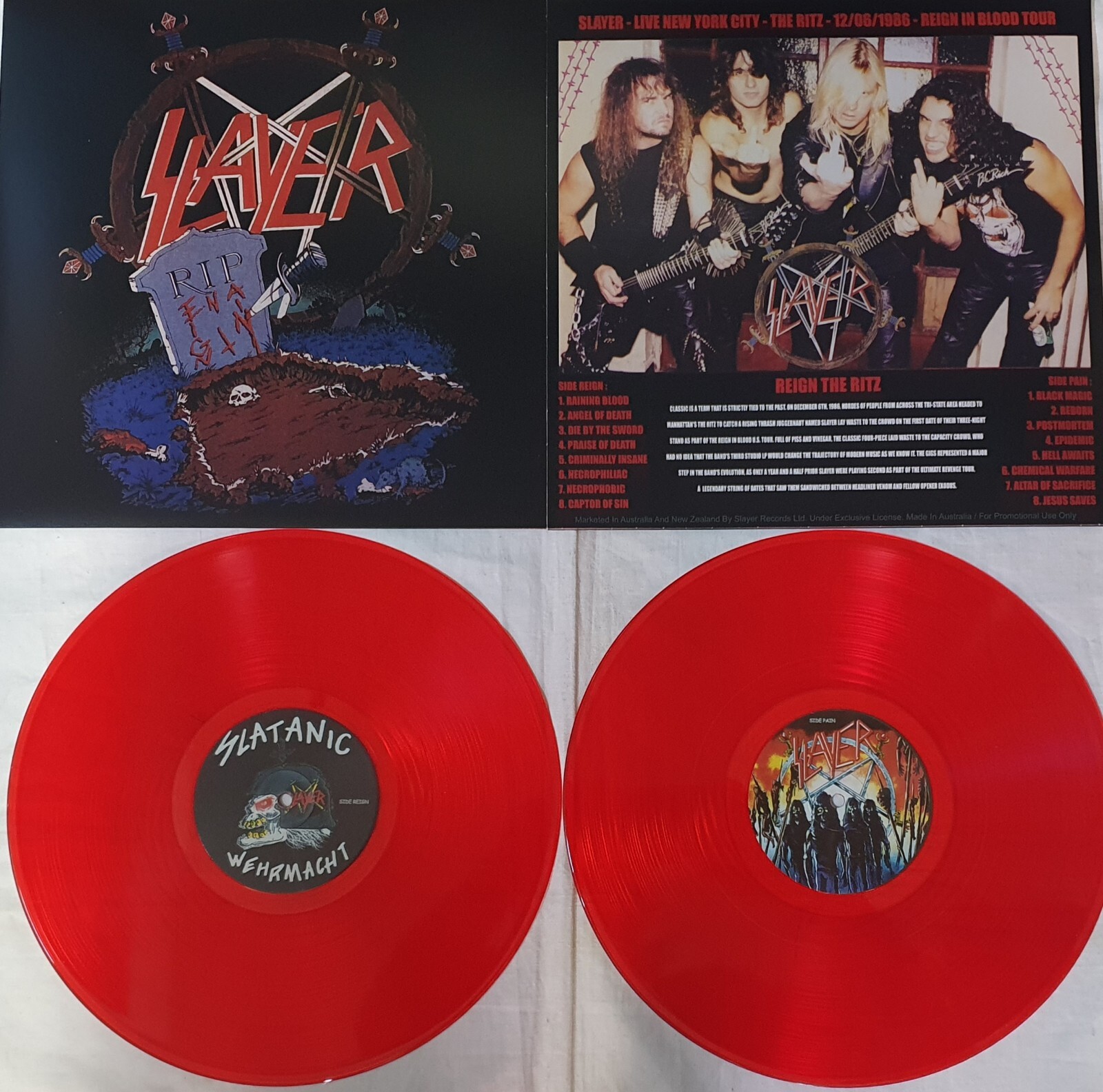 SLAYER - REIGN... BLOOD RED VINYL + COVER - LIMITED TO 100 COPIES | eBay.de