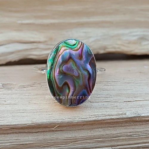Abalone shell Ring, Handmade jewelry, 925 Solid Sterling Silver Ring ...