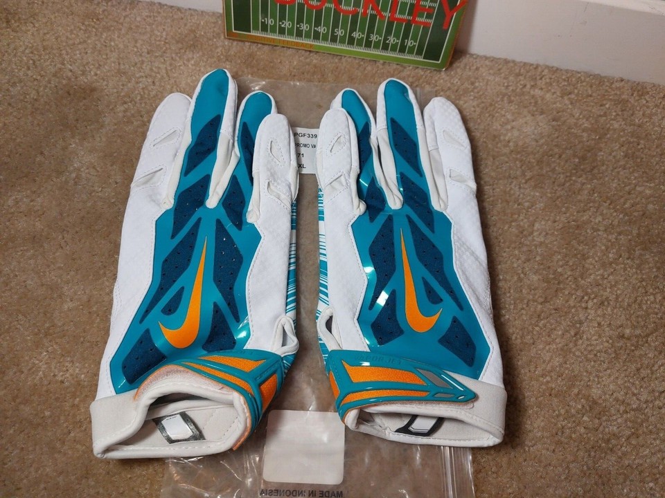 NIKE VAPOR JET 3.0 NFL MIAMI DOLPHINS RECEIVERS FOOTBALL GLOVES, PGF339 ...
