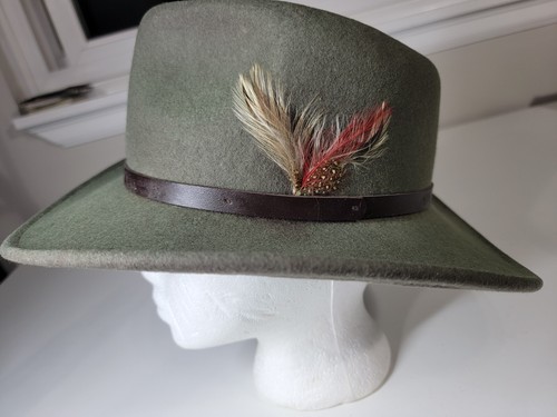 Scala Authentic Classico Wool Fedora Hat Men's S Olive Green Four ...