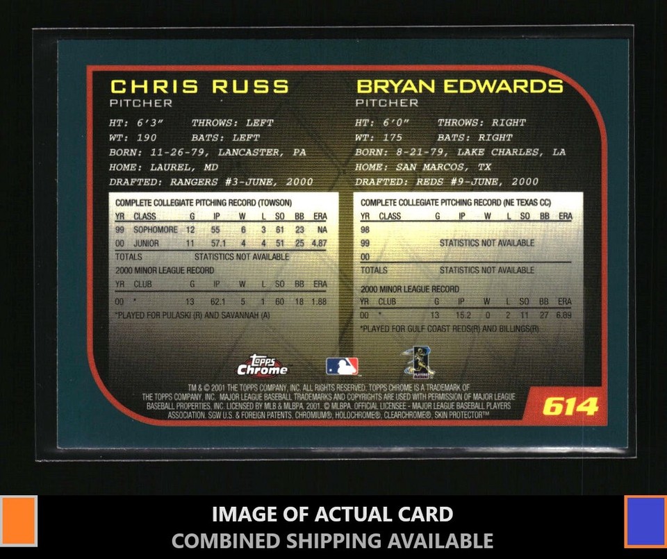 2001 Topps Chrome #614 Chris Russ / Bryan Edwards RC Rookie | eBay