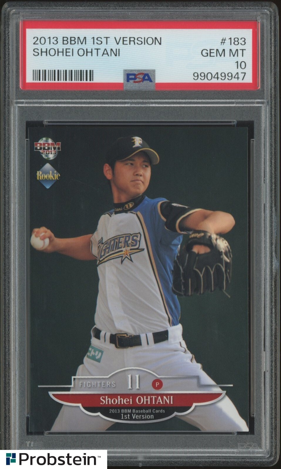 2013 BBM 1st Version #183 Shohei Ohtani Red Wing RC Rookie PSA 10 GEM ...