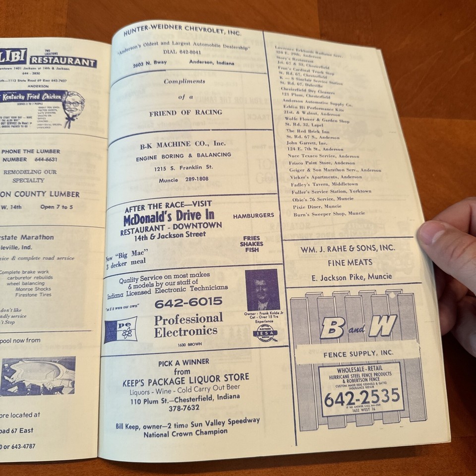 1972 Sun Valley Speedway Race Program, Anderson Indiana | eBay