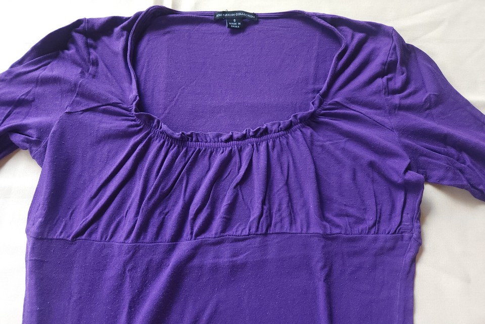 Kim Parrish Collection Top Long Sleeves Purple Round Neck Style ...