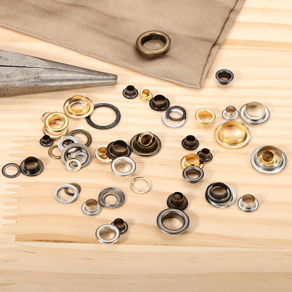 100 Sets Grommets Eyelets, 5mm Brass Self Backing Eyelets, Bronze | eBay UK