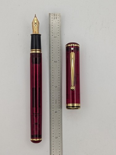 Sheaffer Levenger Connaisseur Red Fountain Pen 14k Gold Nib | eBay