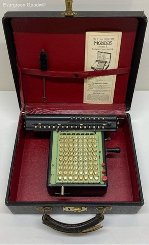 Vintage Monroe Model L Adding-Calculator With Case | eBay
