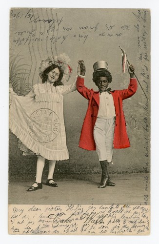Antique Postcard Cake Walk Boy and Girl Holding Hands Magician/Circus ...