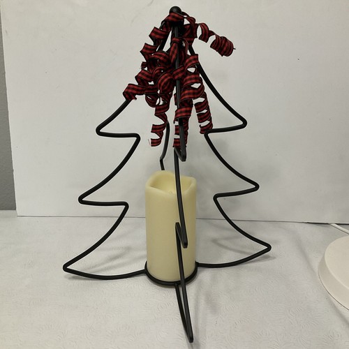 Metal Christmas Tree (16”)with Battery 6” Candle | eBay