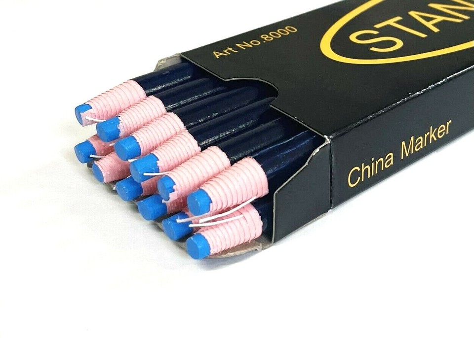 12 Wax Chinagraph Marker Pencils Artist Quality Drawing Peel-Off Glass ...