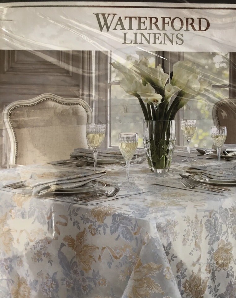 $100 EVA Luxury WATERFORD LINENS TABLECLOTH Oblong 70”x126” For 10 -12 ...