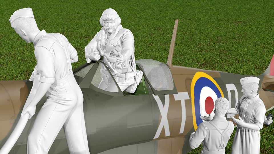 WWII RAF Battle of Britain - Spitfire Pilot - Ground Crew - 5 Figure ...