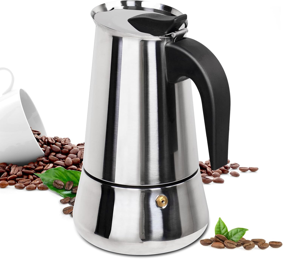 6 Cup Moka Pot Stainless Steel 300Ml Italian Espresso Coffee Maker ...