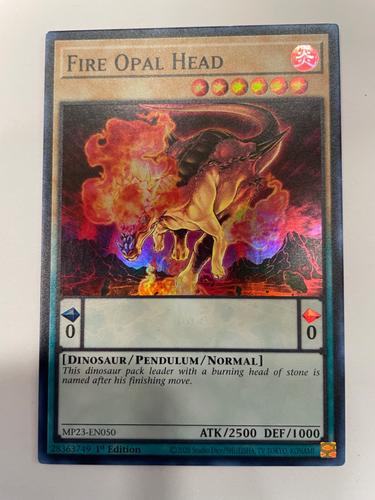 Yugioh! Fire Opal Head - MP23-EN050 - Super Rare - 1st Edition Near ...