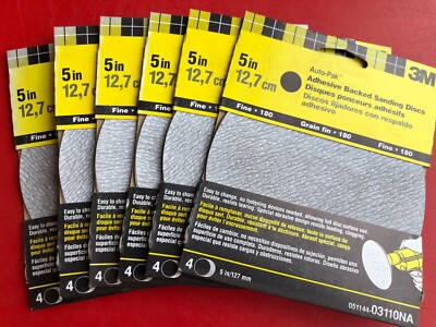 3M 03110NA AUTO-PAK SILVER STIKIT (24) DISCS 5" DIAMETER 180 FINE GRIT ...