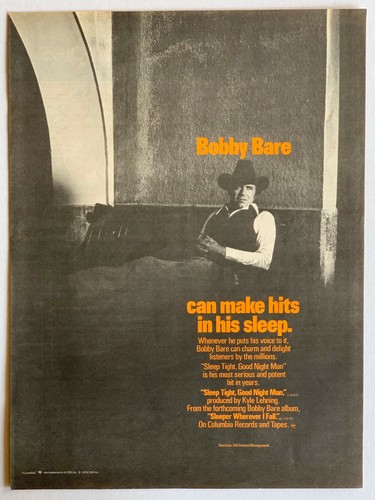 BOBBY BARE 1978 original POSTER ADVERT SLEEP TIGHT GOOD NIGHT MAN | eBay