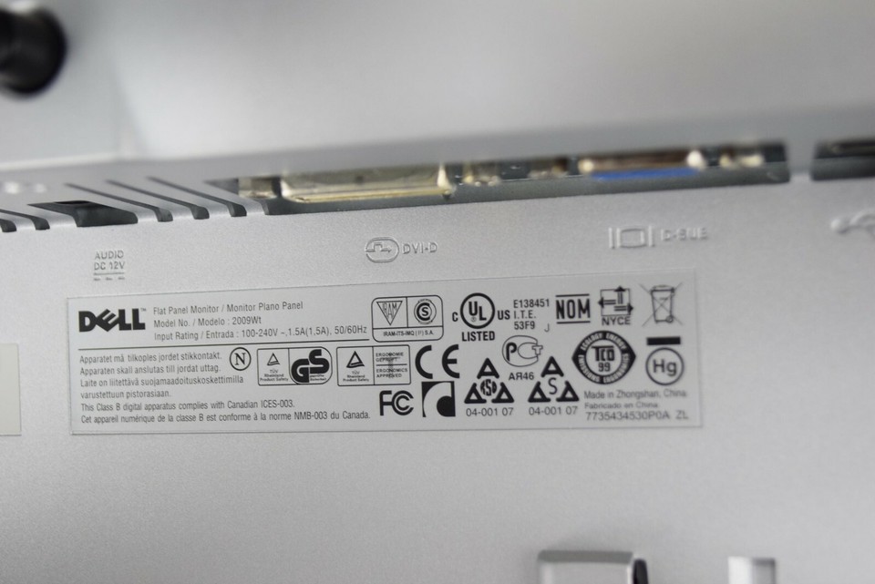 DELL 2009Wt 20" LCD Monitor VGA DVI Grade A | eBay