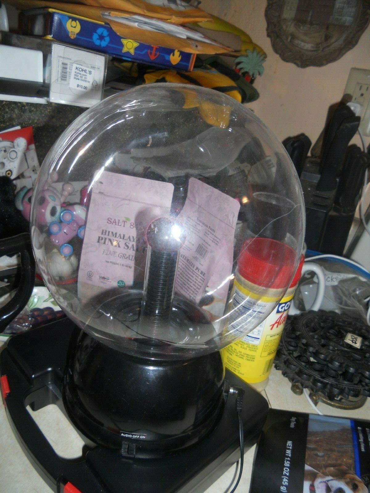 GUC PLASMA BALL,8 " ROUND AUDIO LIGHTNING LARGE ELECTRIC GLOBE STATIC LOOK | eBay