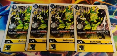 x4 Playset Digimon BULKMON BT6-037 Yellow Common TCG | eBay