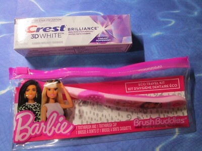Barbie Oral Care Kit ( Toothbrush, Toothpaste, Toothbrush Cap and Bag ...