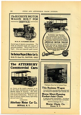 1911 Buckeye Wagon & Motor Car Co. Ad: Atterbury, American, Washington ...