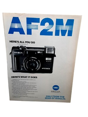1982 Minolta AF2M Camera Vintage Print Ad Autofocus Retro Photography ...
