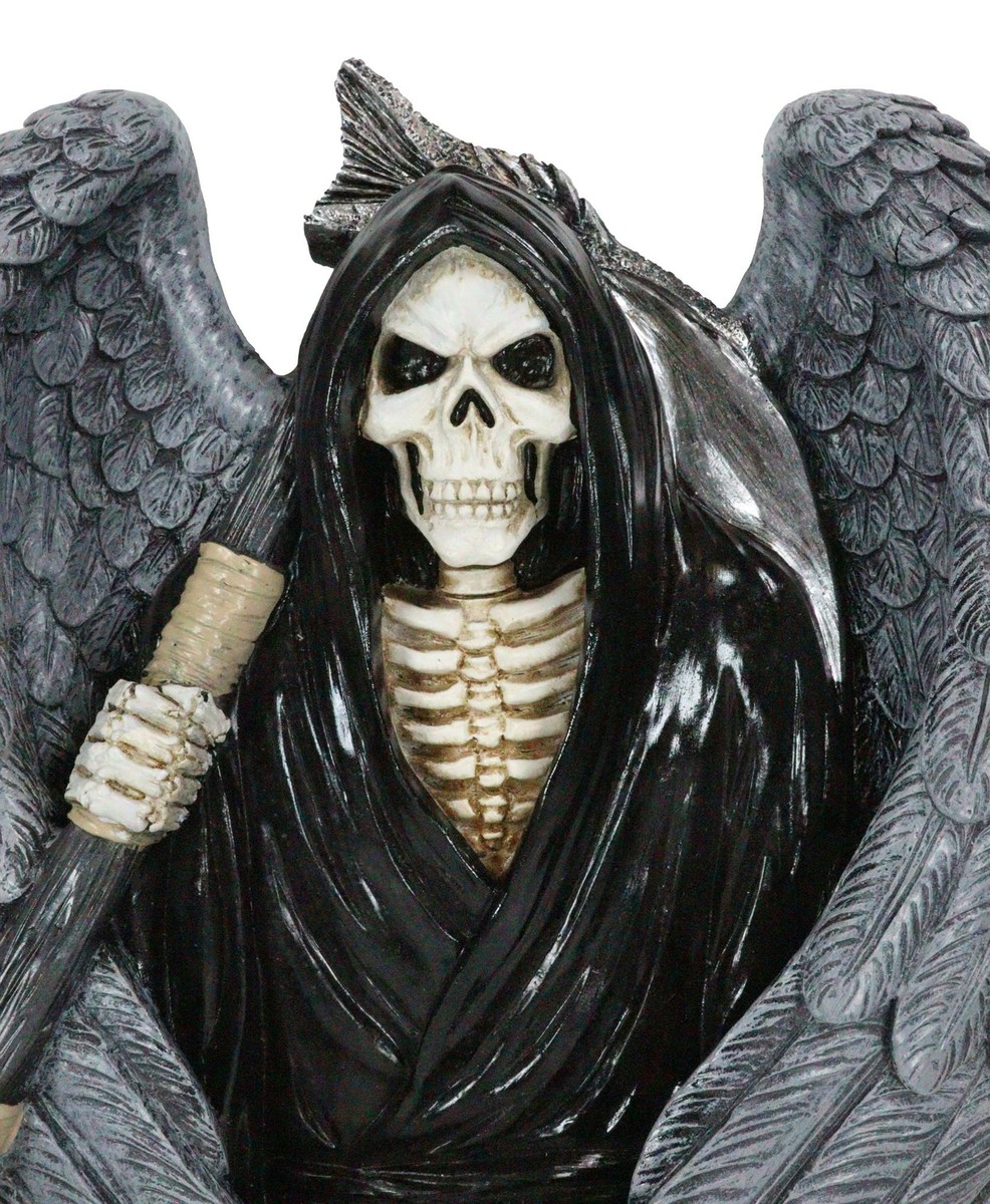 Grim Reaper With Bone Wings Grim Reaper With Angel Wings And Scythe