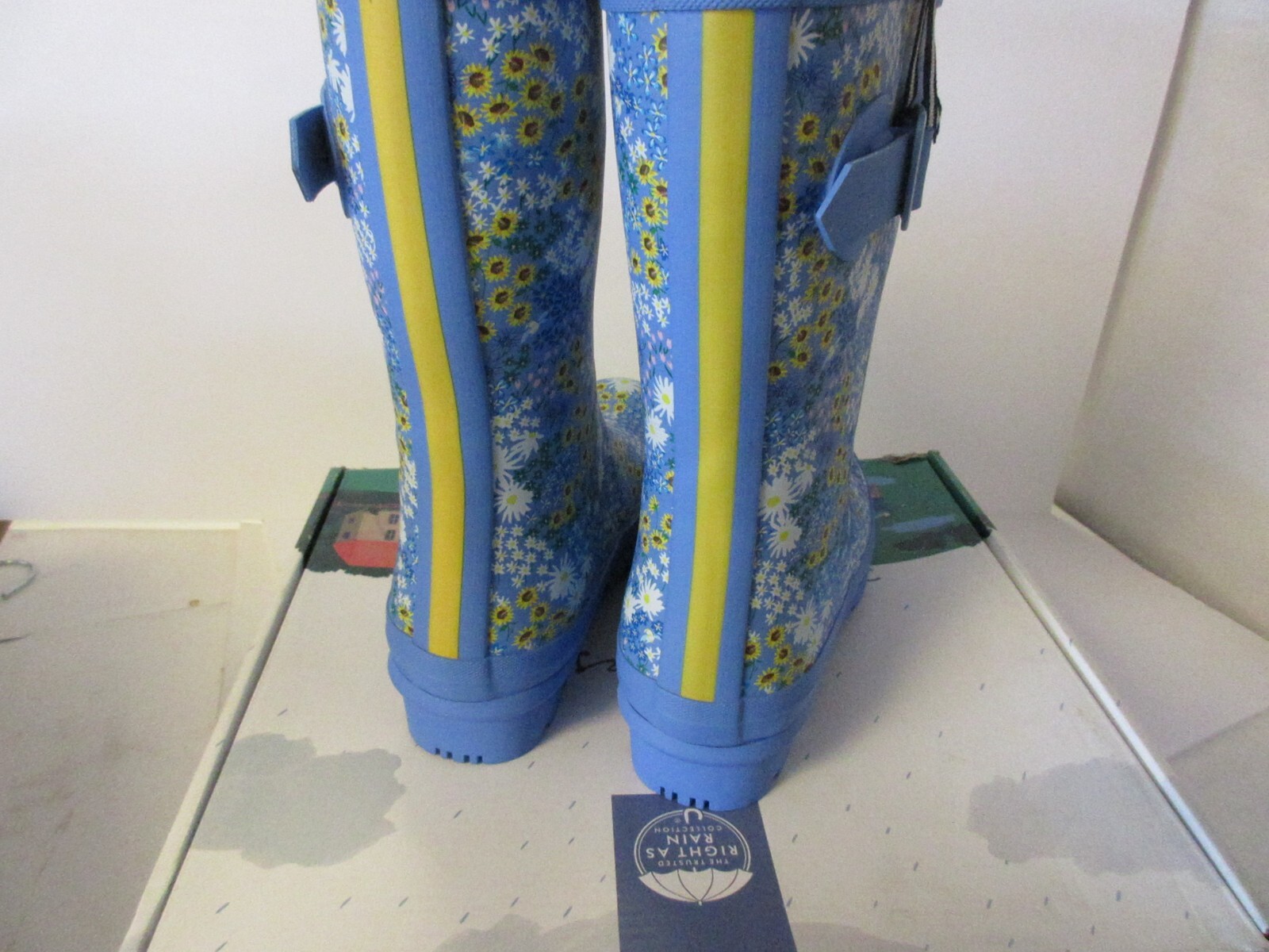 Joules Womens waterproof rain boots 216564 Molly Welly Blue Ditsy | eBay