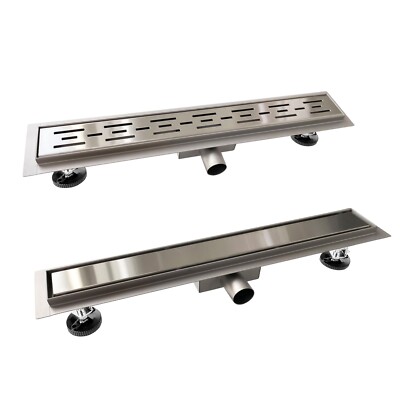 LINEAR SHOWER DRAIN NEW 60CM STAINLESS STEEL WETROOM BATHROOM CHANNEL ...