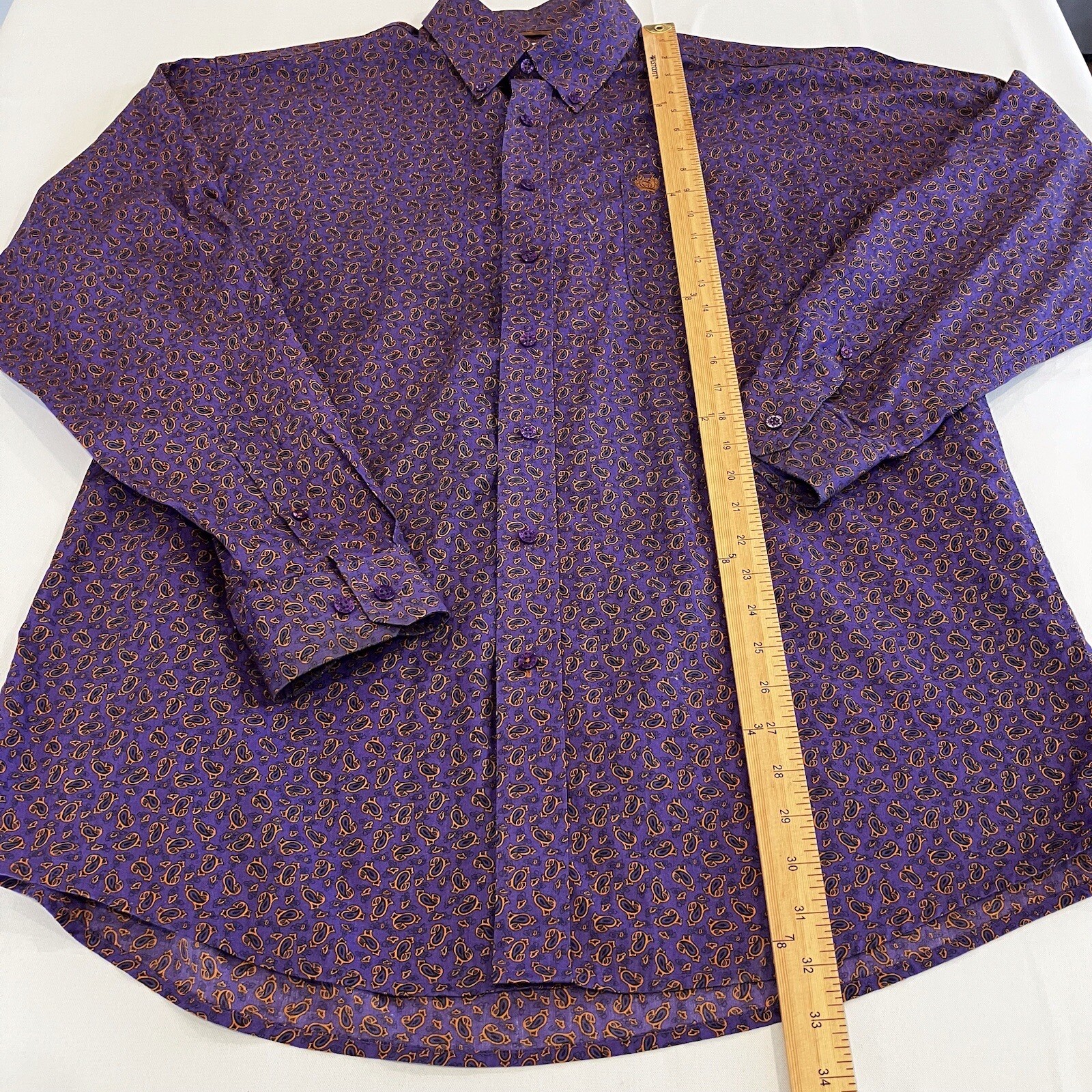 Cinch Purple Paisley Print Men’s Shirt Size Large Long Sleeve Cowboy ...