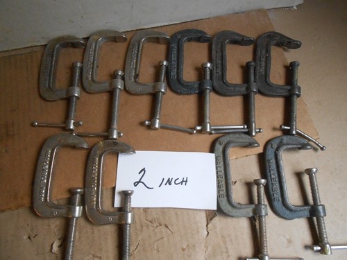 C Clamp LOT OF 10--VINTAGE- 2" INCH NICE SHAPE MACHINIST-MODEL MAKERS ...