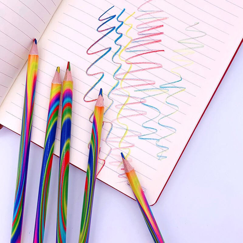 Rainbow Pencil Four-color Core Pencil Graffiti Drawing Stationery ...
